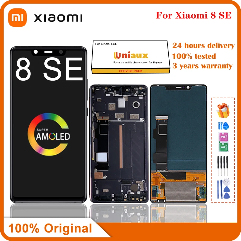 5.88" Original Super Amoled For Xiaomi Mi 8 Se Lcd Display Touch Screen Digitizer Assembly For ...
