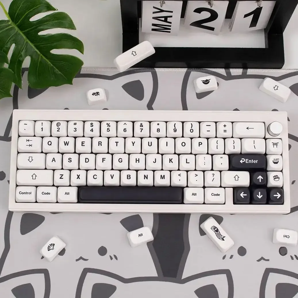Origina-Minimalism-Keycaps-English-German-black-white-MOA-profile-PBT ...