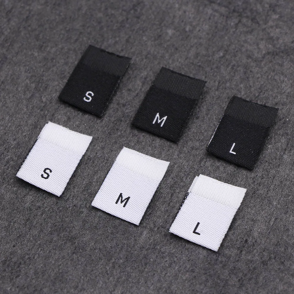 100pcs Clothing Size Label Black White Xs S M L Xl 2xl 3xl 4xl Clothes ...