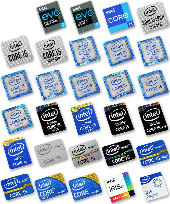 Intel iris núcleo i5 especial dentro gen 3 4 5 6 7 8 9 10 computador ...