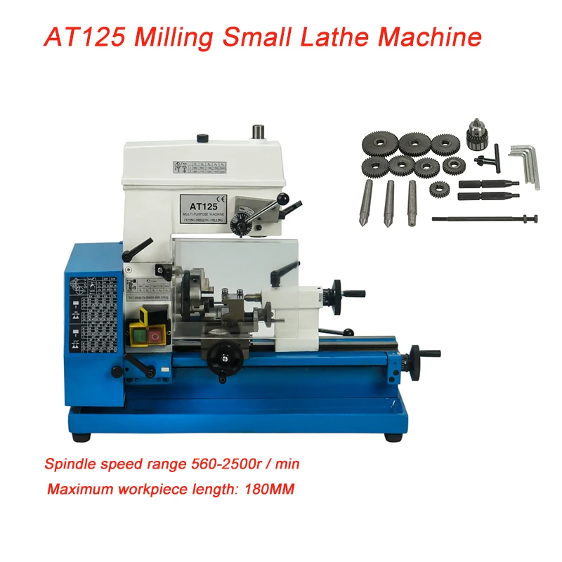Multifunction-AT125-Mini-High-Precision-Milling-Small-Lathe-Machine ...