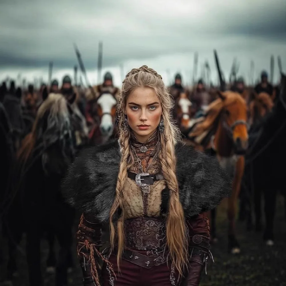 Faux Fur Collar Winter Clothing King Warrior Cloak Viking Fur Shawl ...