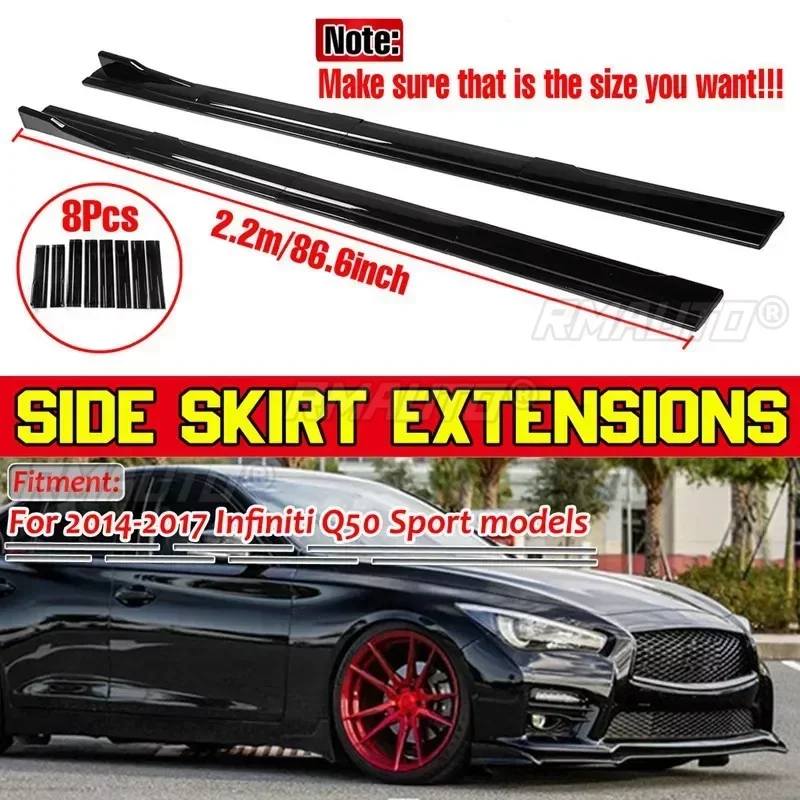 High-Quality-2-2m-Side-Skirts-Extension-Rocker-Splitters-Diffuser ...