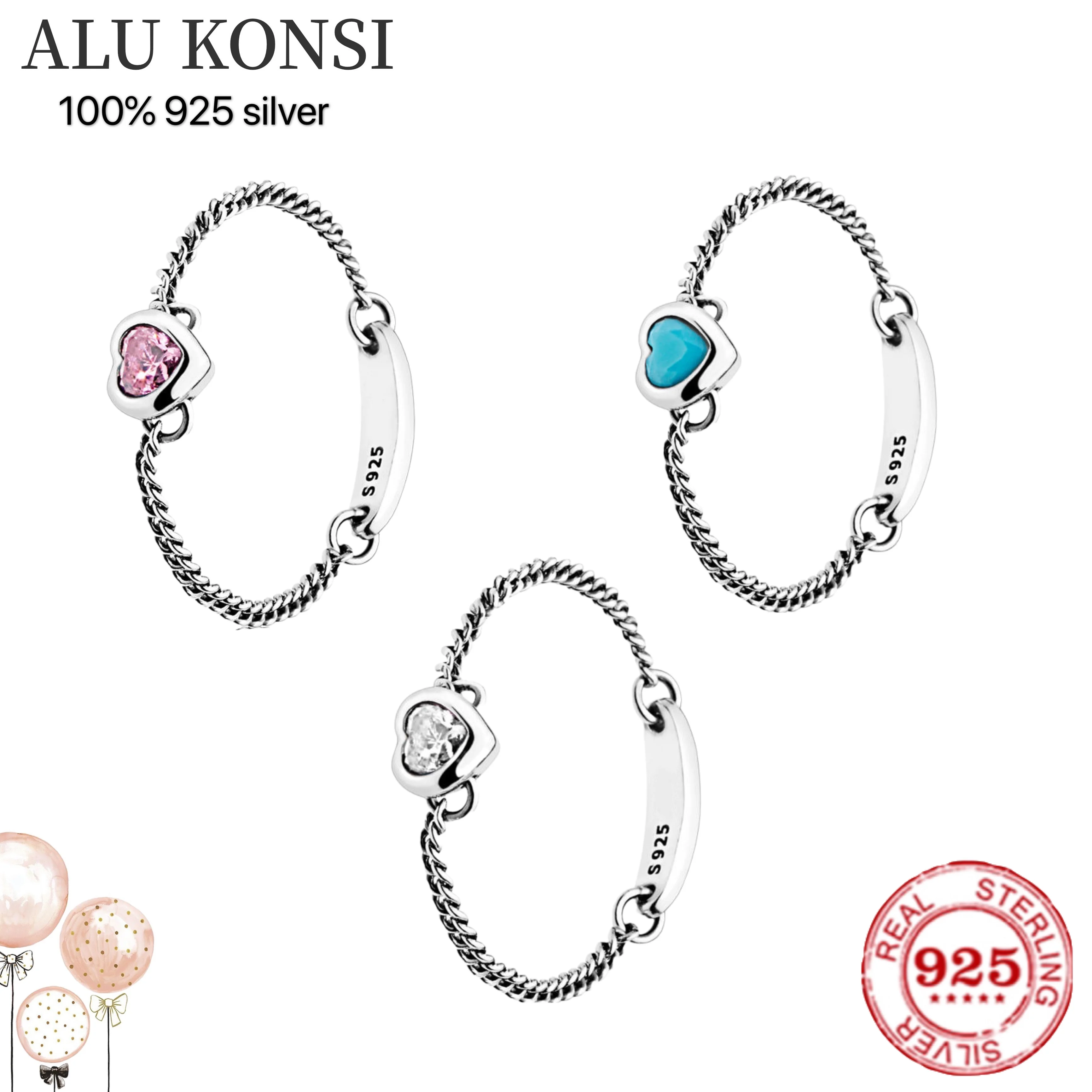 Anillo de Plata de Ley 925 para mujer, accesorio Original de lujo ...