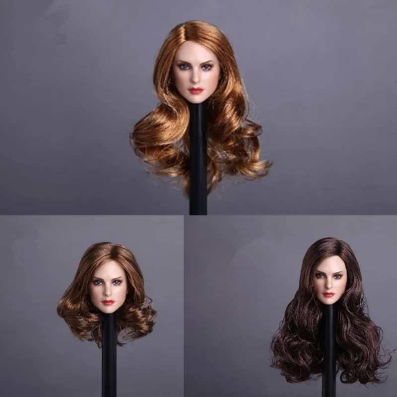 1-6-Scale-Model-Female-Girl-Blonde-Black-Short-Long-Hair-Head-Sculpt ...