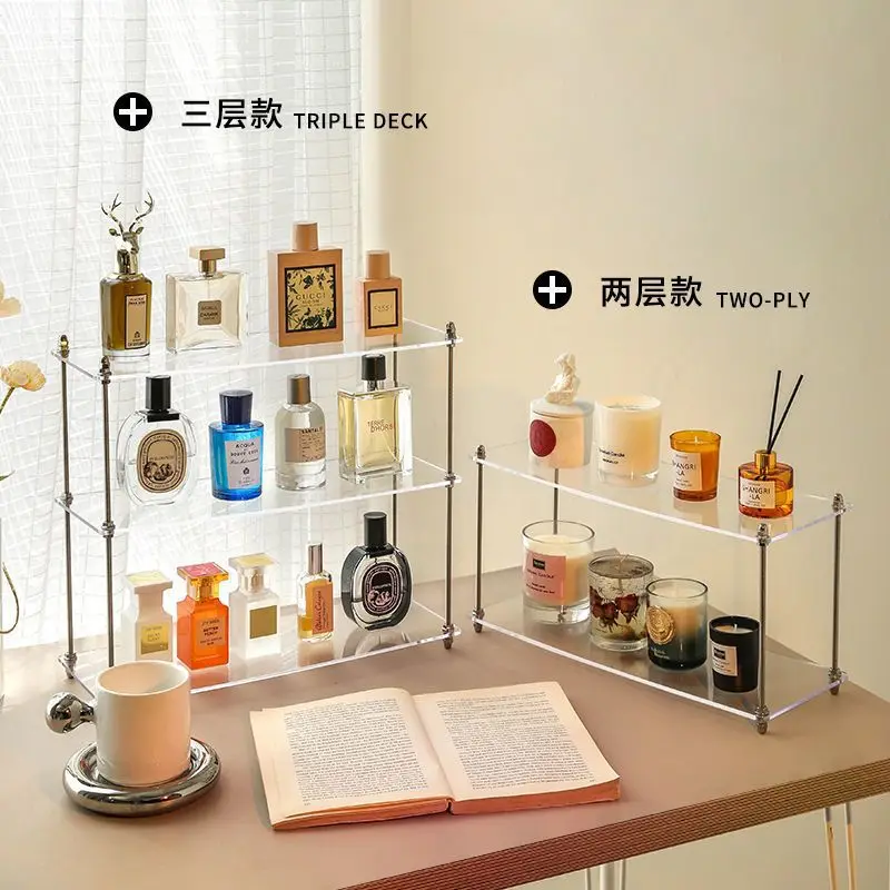 Desktop Layered Storage Rack Acrylic Display Racks Perfume Aromatherapy ...