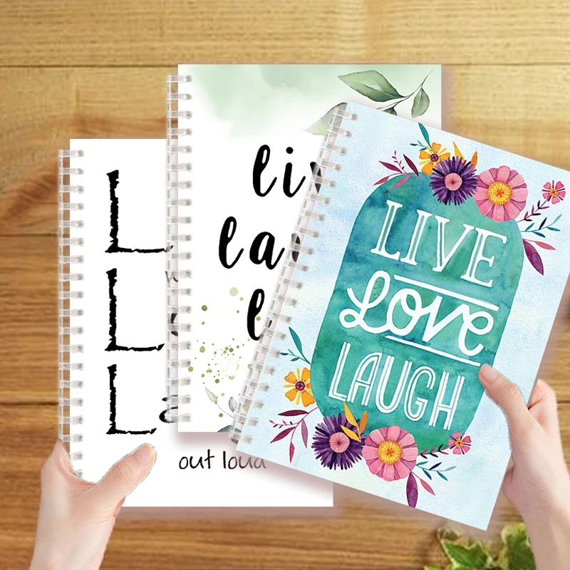 Inspiring-Quotes-Live-Love-Laugh-A5-Spiral-Notebook-Ring-Binder-Sketch ...