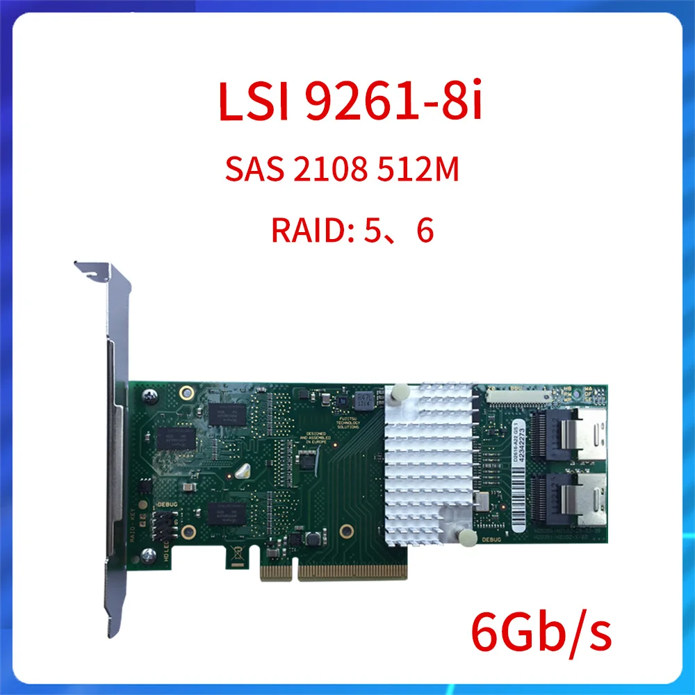 Original for LSI 9261-8i SAS PCI-E RAID5 6 Server Smart Array Card Control Card 512M Cache ...