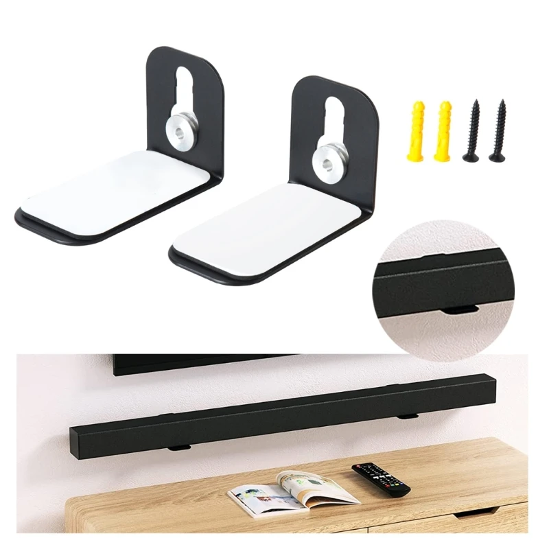 Space Saving Metal Wall Mount Holder Bracket for L Shaped Soundbar Wall ...