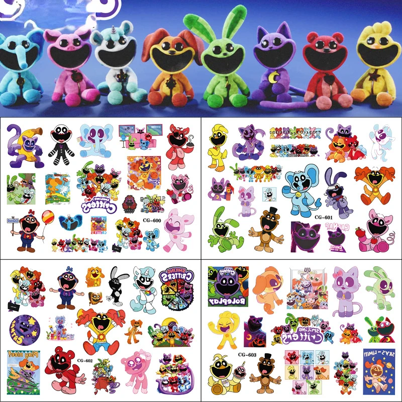 Smiling-Critters-Tattoo-Stickers-Temporary-Tattoos-for-Kids-Birthday ...