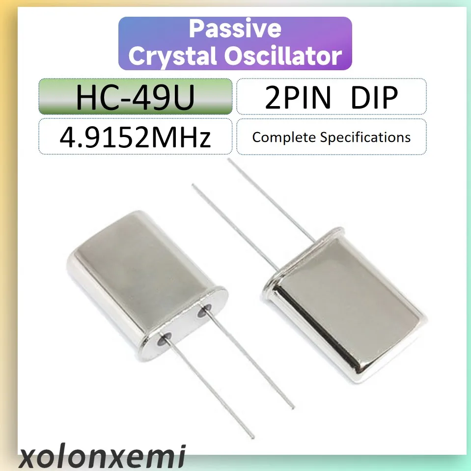 25pcs 4.9152M HC-49U 49U 4.9152MHZ Passive Crystal Oscillator DIP 2Pin ...