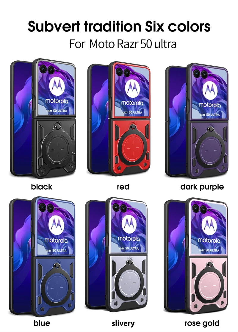 For-Motorola-Razr-50-Ultra-Case-Magnetic-Car-Ring-Shockproof-Armor ...