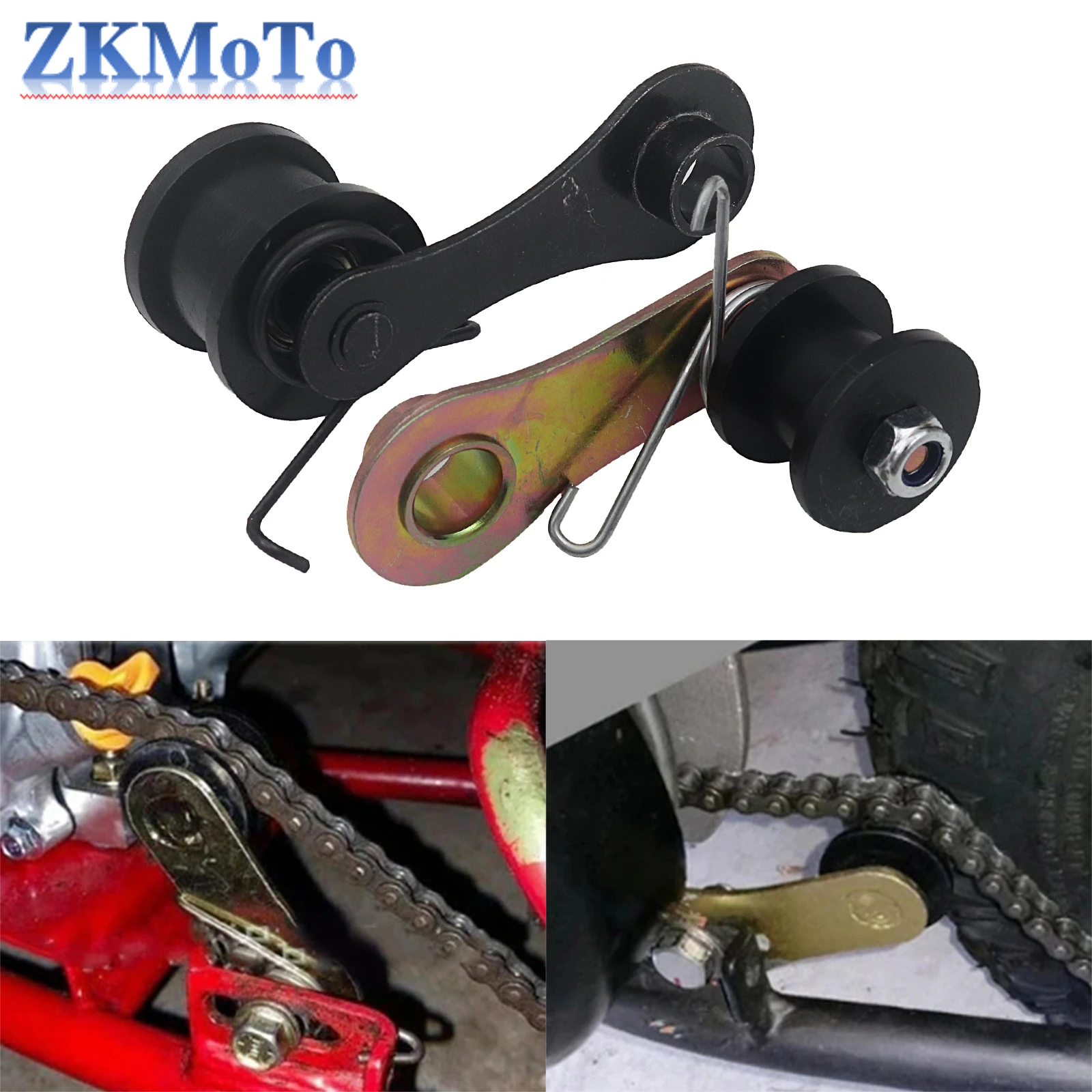 Chain Tensioner Spring Roller Slider Guide Adjuster Wheel Pulley Kit ...