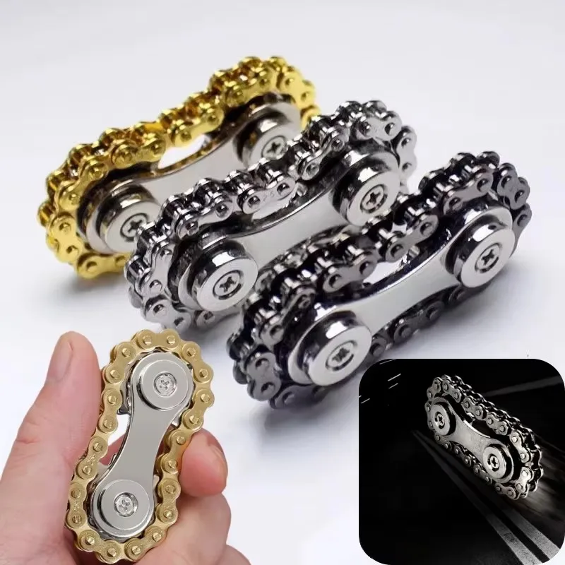 Metal Bike Chains Fidget Spinner Gyro Toy Stress Relief Focus Aid DIY ...
