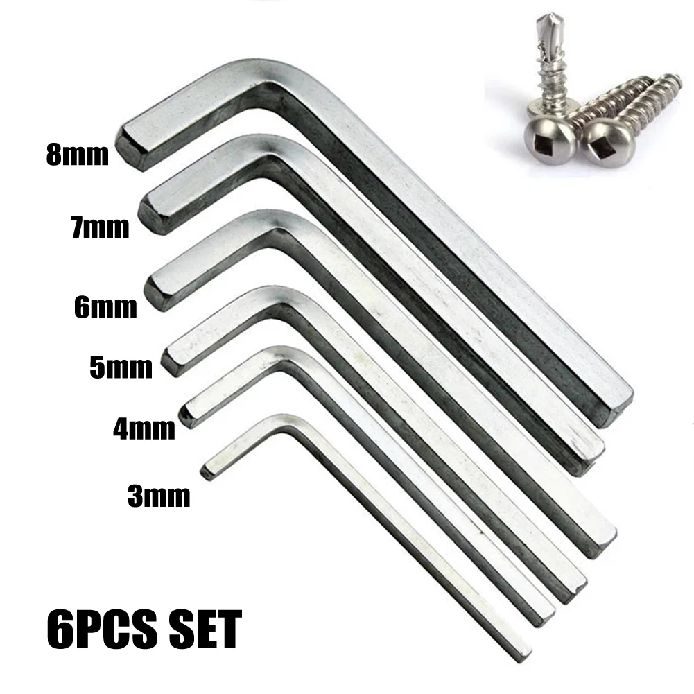 6Pcs-L-Shape-Square-Head-Wrench-Square-Key-4Point-Wrench-Screwdriver ...