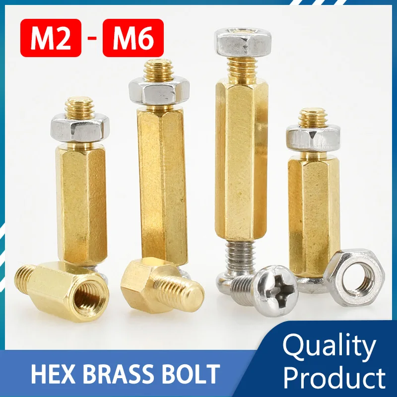 Brass-Bracket-Board-Rack-Stud-Thread-Hex-Hexagon-Motherboard-Standoff ...