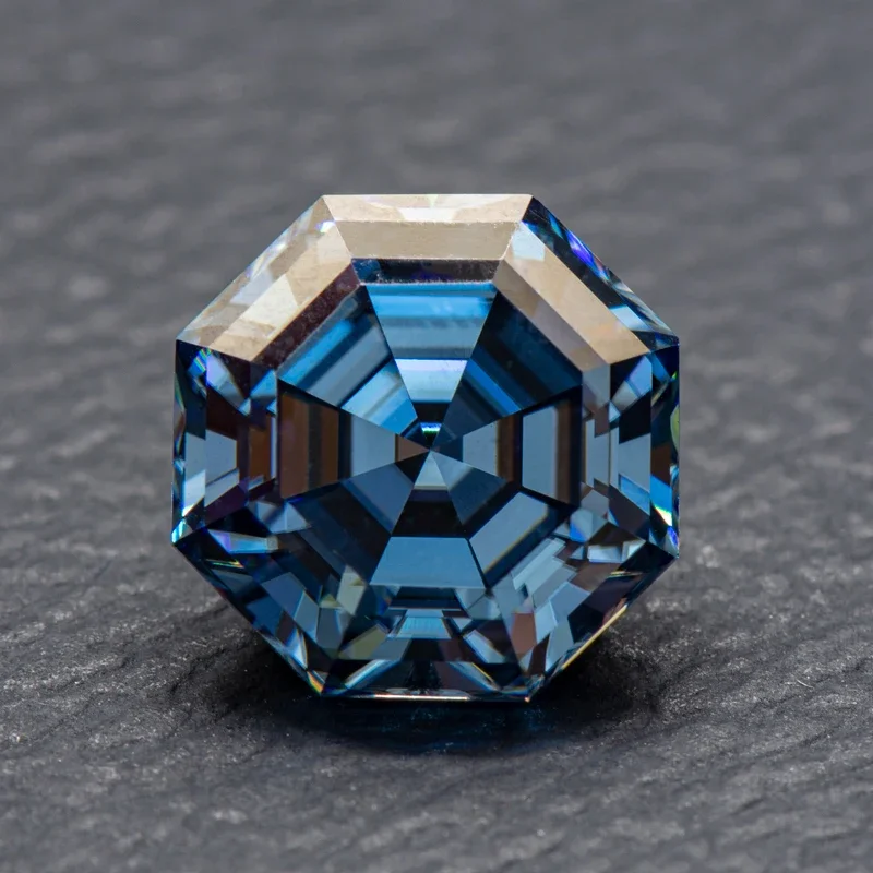 Moissanite-Stone-Octagonal-cutting-Royal-Blue-Primary-Colours-Lab-Grown ...