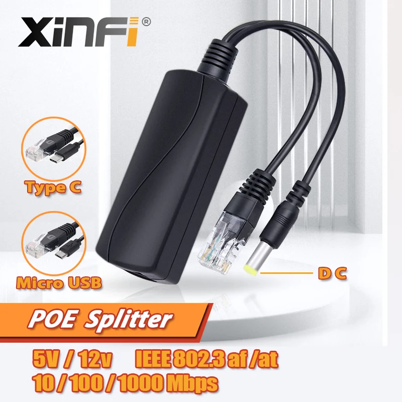 48V Naar 5V 3A Rpi4 Actieve Poe Splitter 12V Waterdichte Gigabit Micro ...