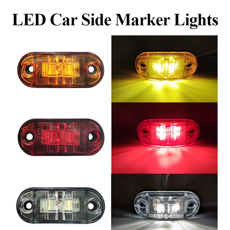 LED Car Side Marker Lights Warning Tail Light 10 30V Trailer Trucks ...