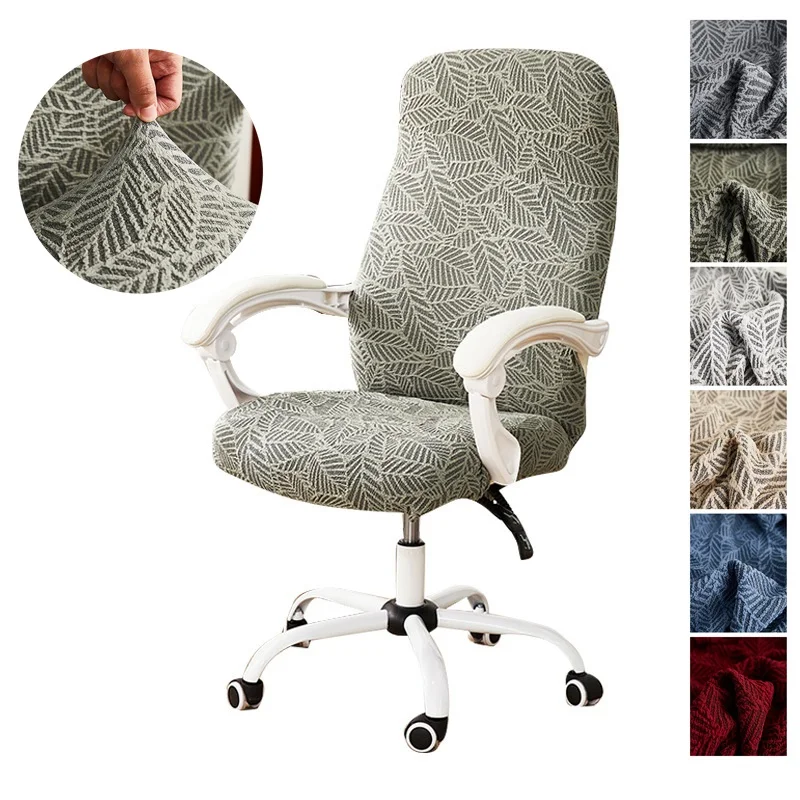Jacquard-Office-Chair-Covers-Stretch-Gaming-Chair-Cover-Solid-Color ...