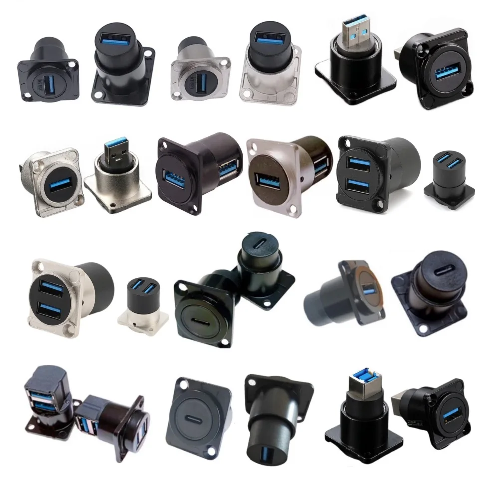 screw-mount-d-type-chassis-usb3-0-connector-Zinc-alloy-panel-wall-mount ...