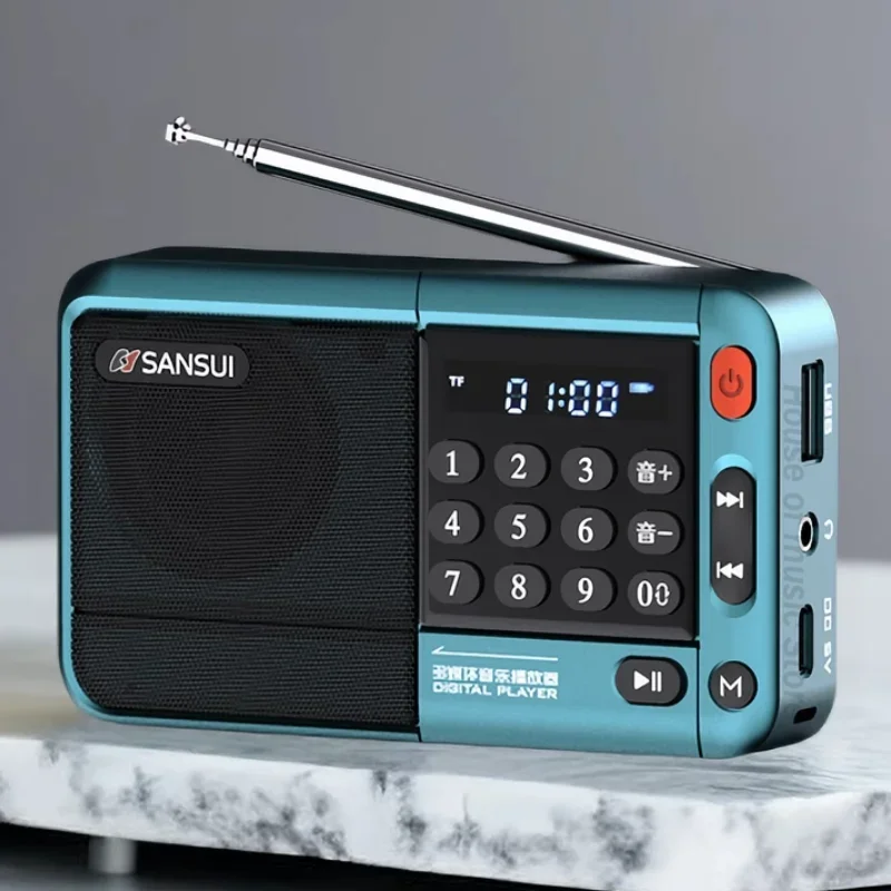 SANSUI-F33-R-dio-FM-sem-fio-port-til-alto-falantes-Blue-Tooth-Mini-MP3 ...