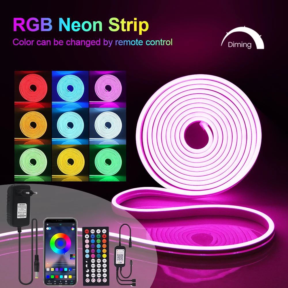 Bluetooth-APP-Control-RGB-Neon-Strip-Light-EU-Set-DC-12V-TV-BackLight ...