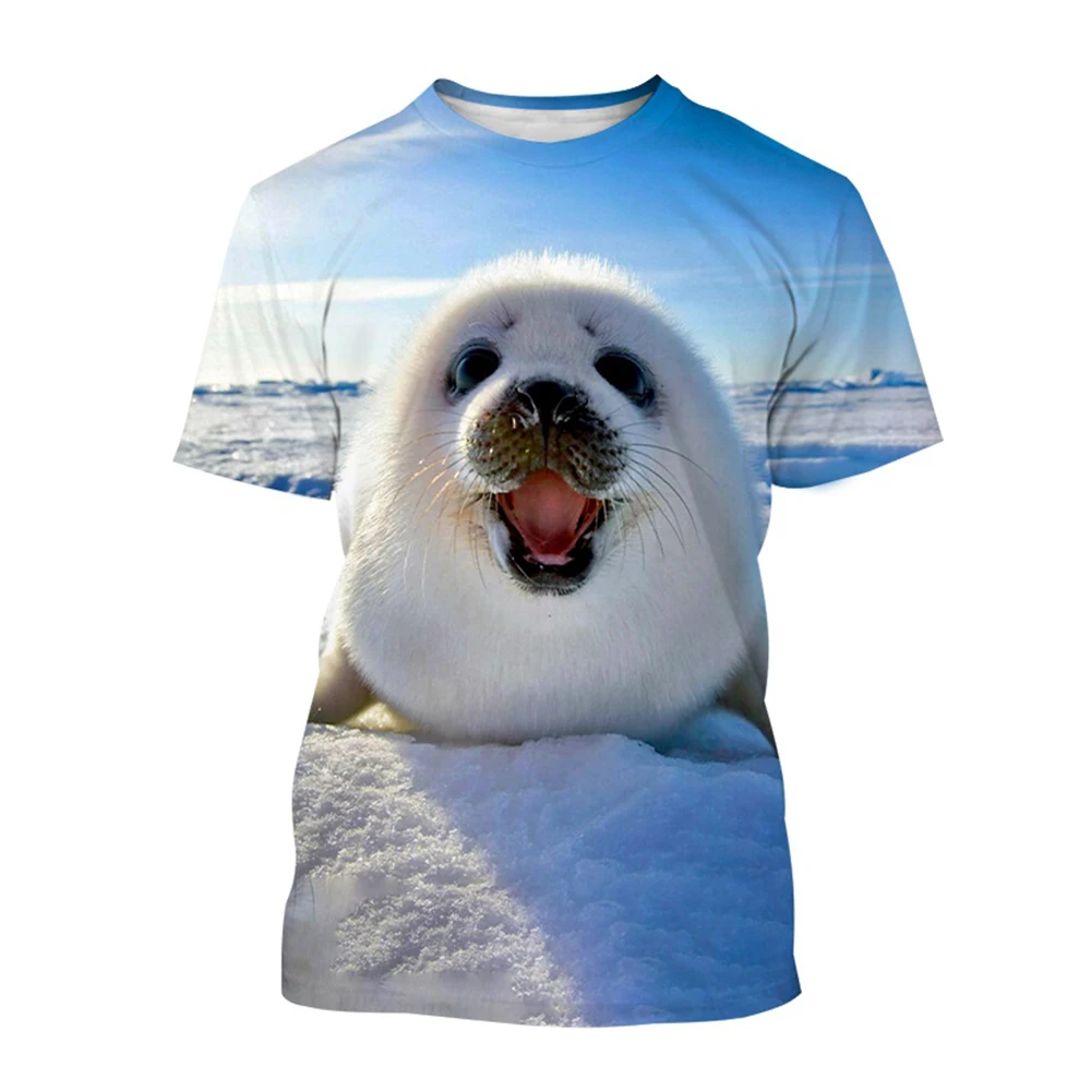 Animal-Seals-3D-Print-T-Shirts-Men-Women-Casual-Streetwear-Short-Sleeve ...