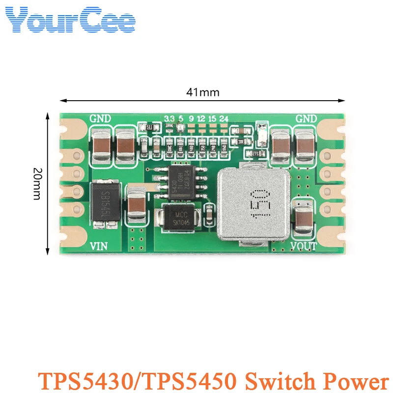 TPS5450 TPS5430 Switching Power Module 3A 5A DC-DC 5V 12V 24V Output Low Ripple Buck Step Down Board