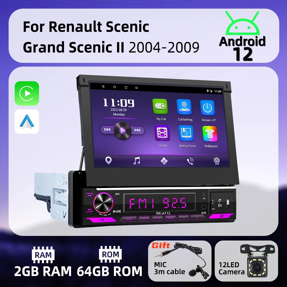 7-Retractable-Screen-1Din-Android-Radio-for-Renault-Scenic-Grand-Scenic ...