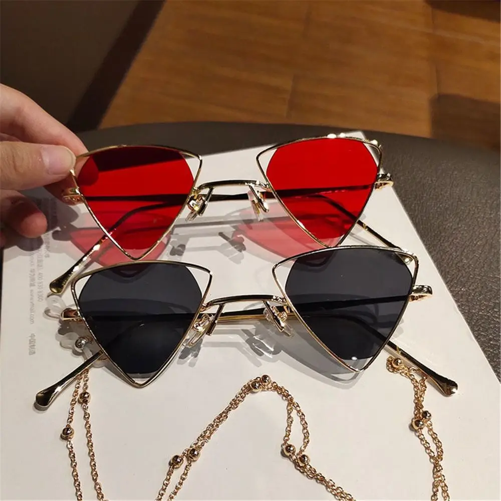 Triangular Small Hippie Sunglasses Metal Frame Tinted Colorful Lens Sun ...