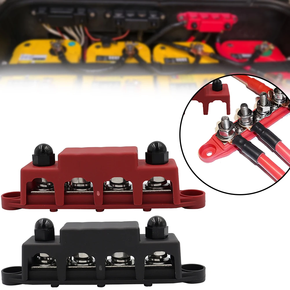 12V-Power-Distribution-Block-250A-Bus-Bar-Terminal-Block-4-x-3-8 ...