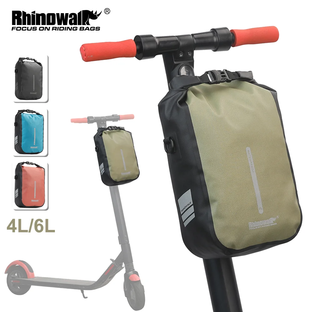 Rhinowalk 4l 6l 전기 스쿠터 가방 퀵 릴리스 100 방수 전기 자전거 프론트 포크 가방 스포츠 스쿠터 가방 샤오미