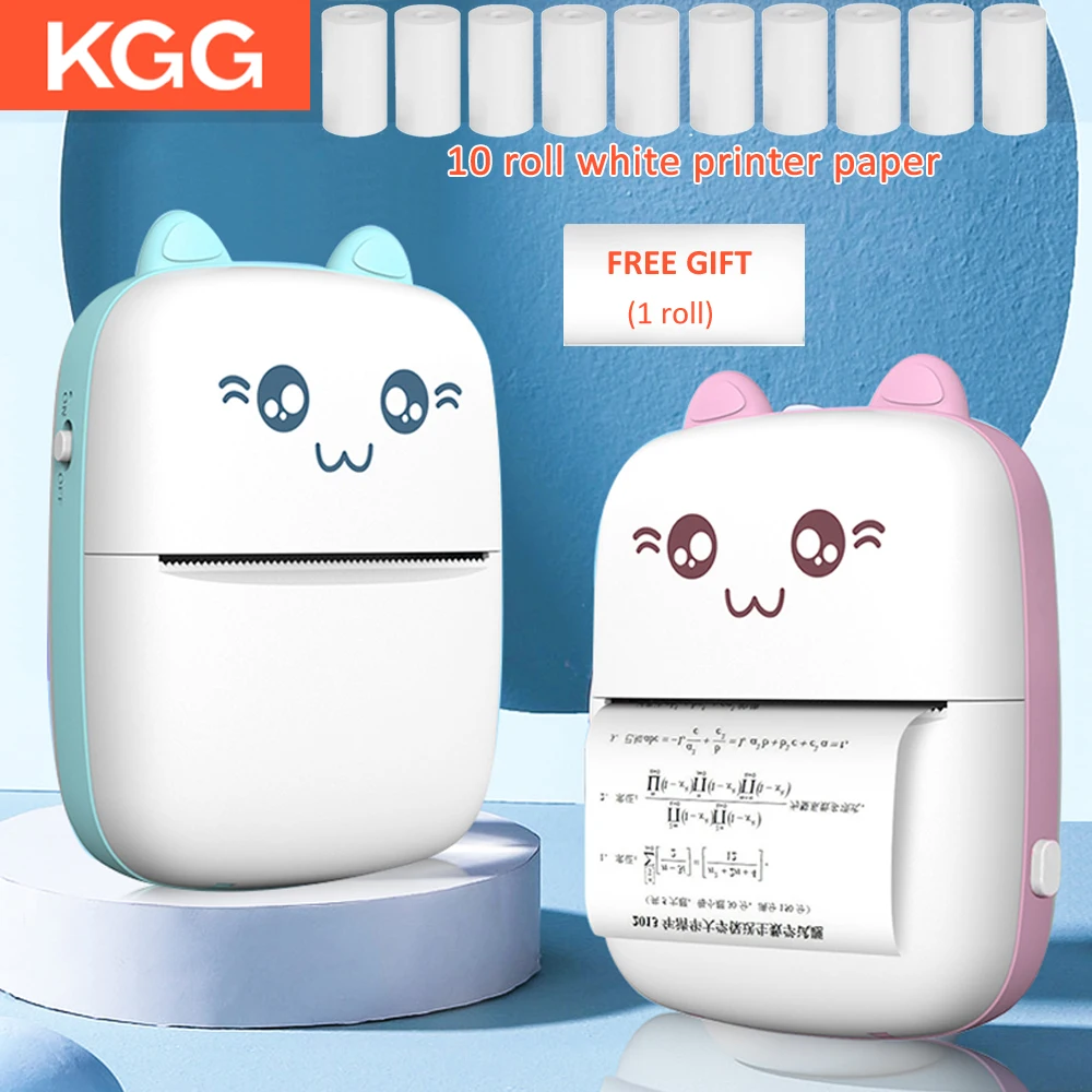Portable Thermal Printer Mini Cat Print Paper Photo Pocket Thermal ...
