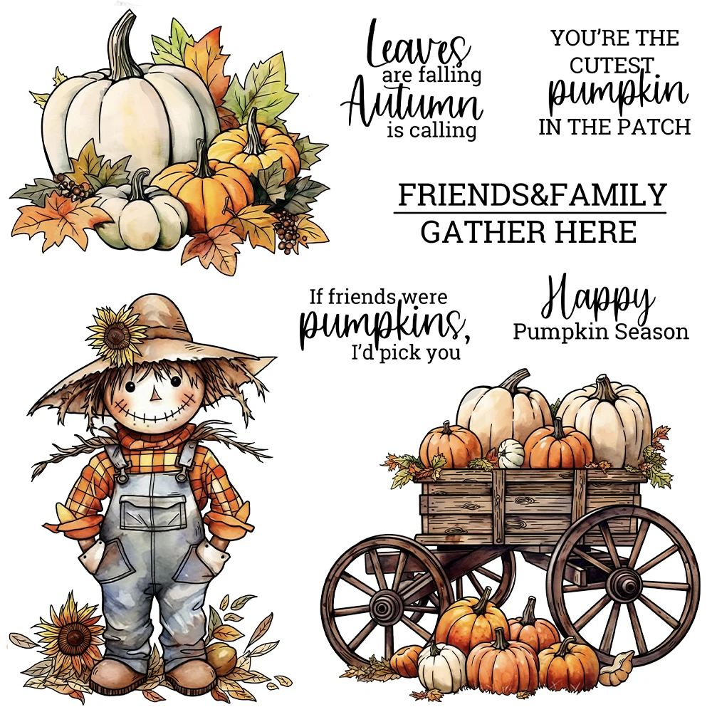 Mangocraft-Autumn-Harvest-Pumpkin-Scarecrow-Cutting-Dies-Clear-Stamp ...