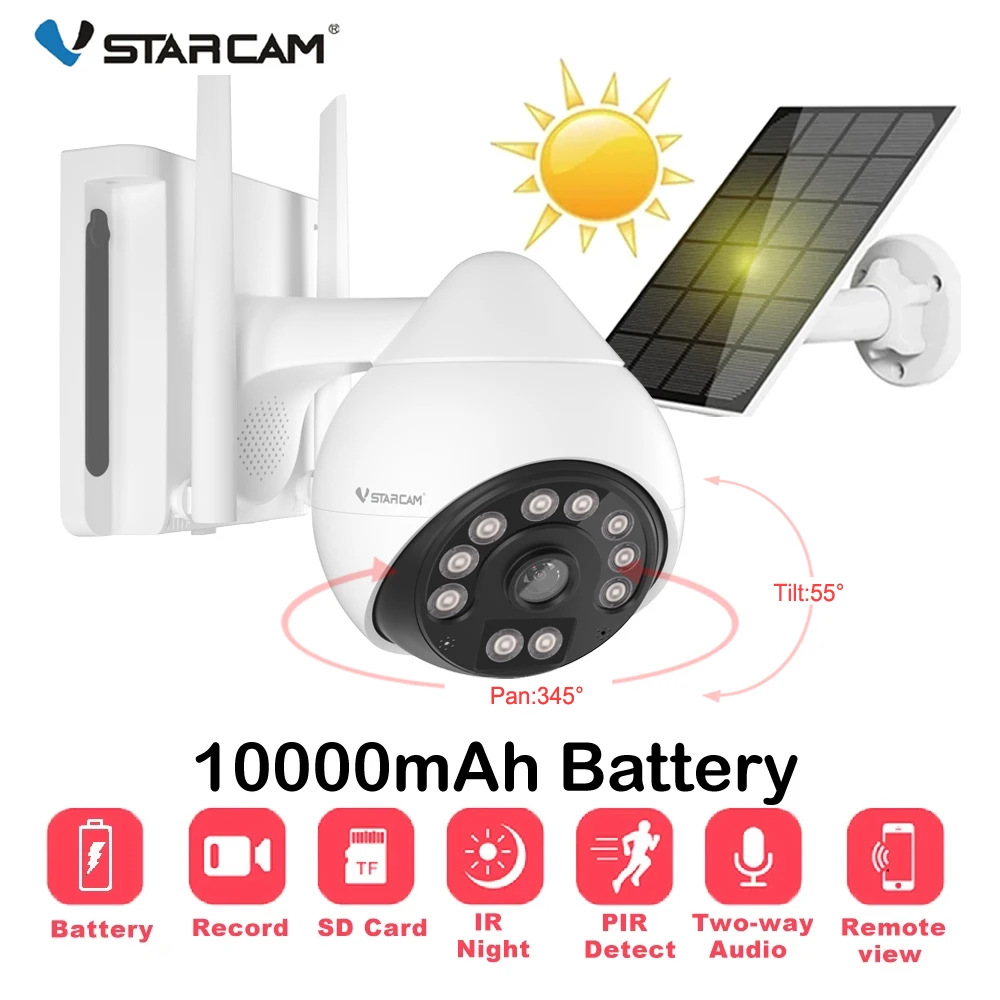 Vstarcam-CB69-3MP-Solar-Panel-IP-Camera-Outdoor-PTZ-Wifi-Battery-Low ...