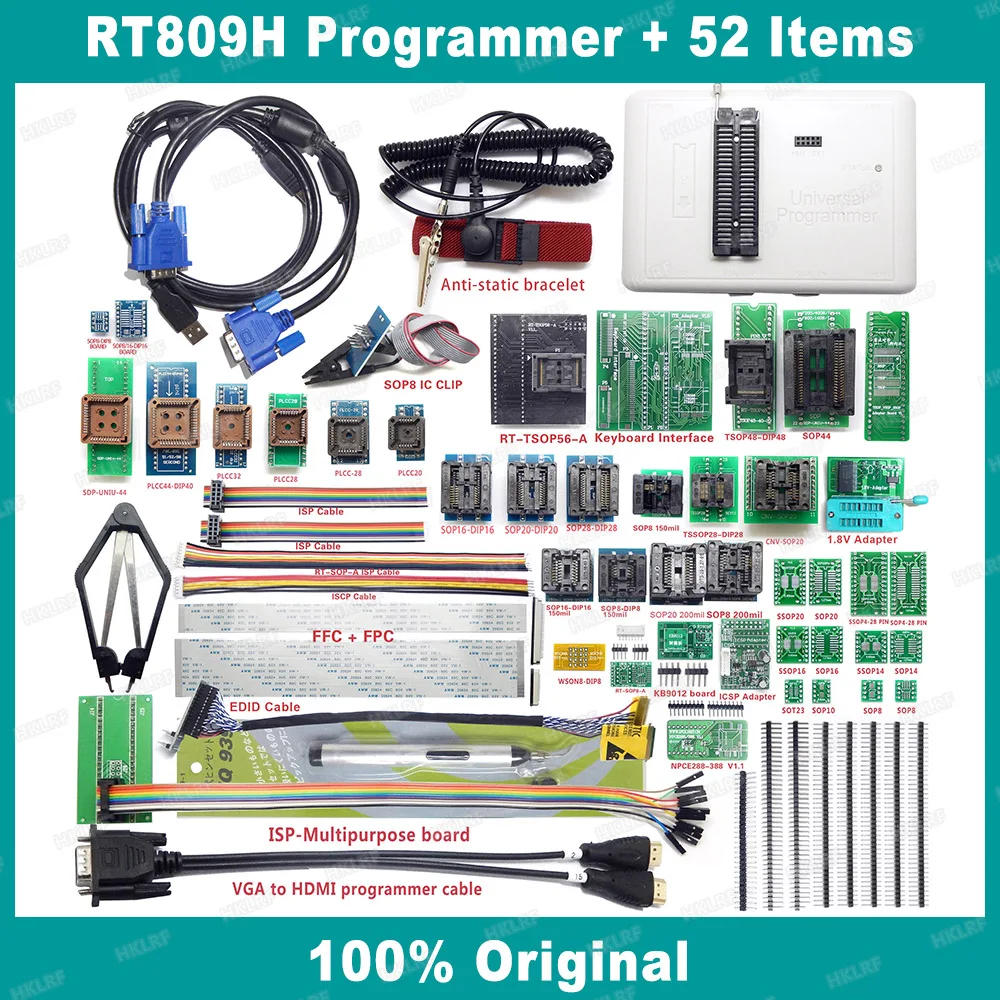 Original Rt809h Emmc-nand Flash Extremely Fast Universal Programmer +44 Items With Cabels Emmc ...
