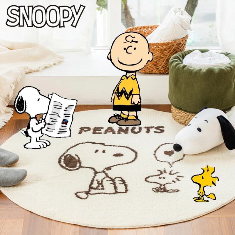 Snoopy-alfombra-gruesa-redonda-para-sala-de-estar-tapete-de-imitaci-n ...