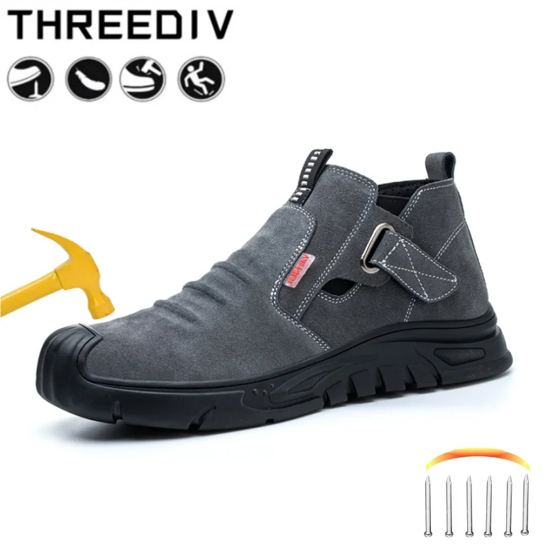 Man-Sneakers-Men-s-Boots-Gray-Work-Ankle-Boots-Light-Industrial-Safety ...