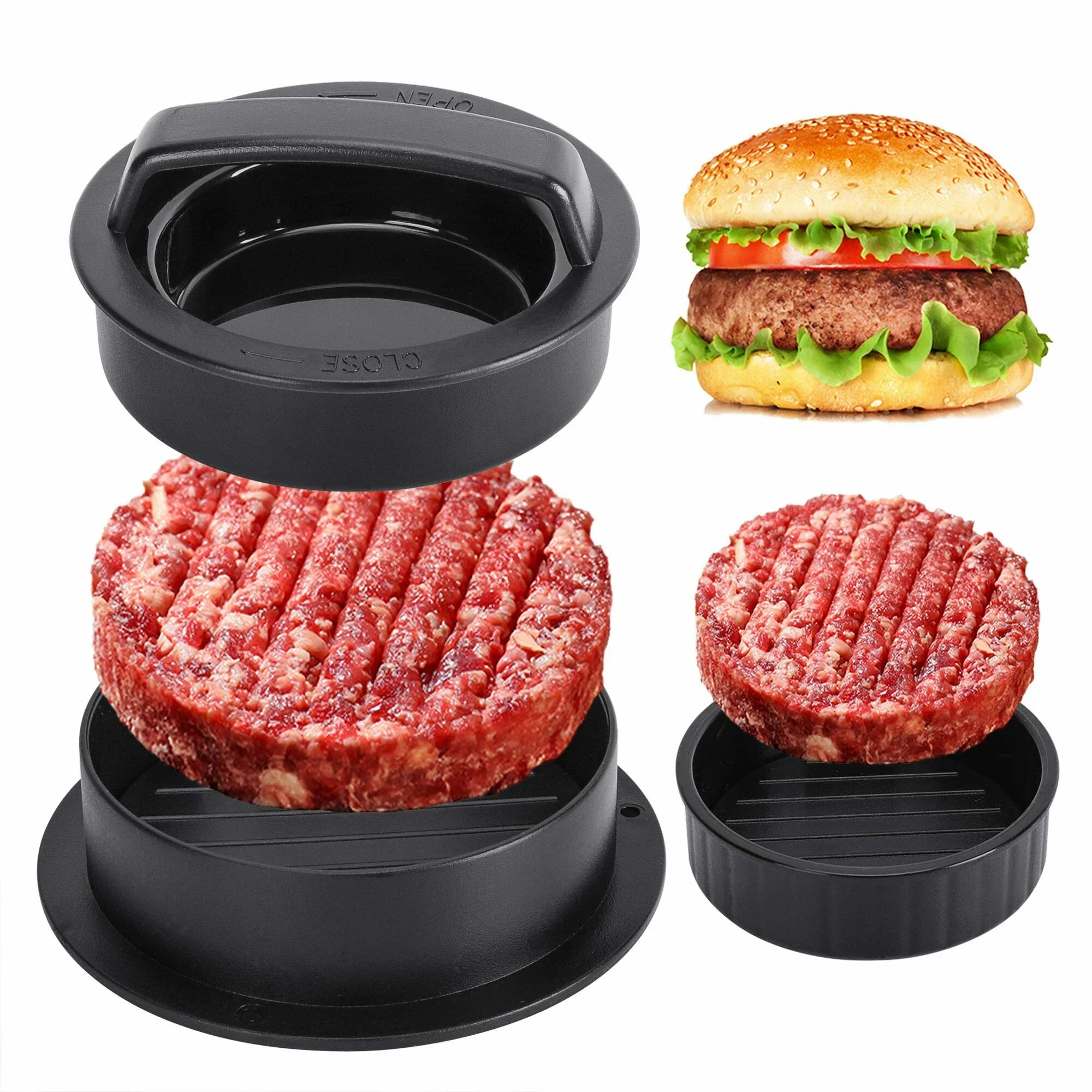 Round-meat-patty-presser-to-prevent-burning-manual-hamburger-press-meat ...
