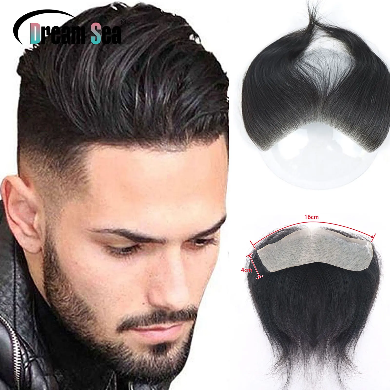 Straight-Man-Toupee-V-Style-Frontal-Hairline-For-Men-100-Human-Remy ...