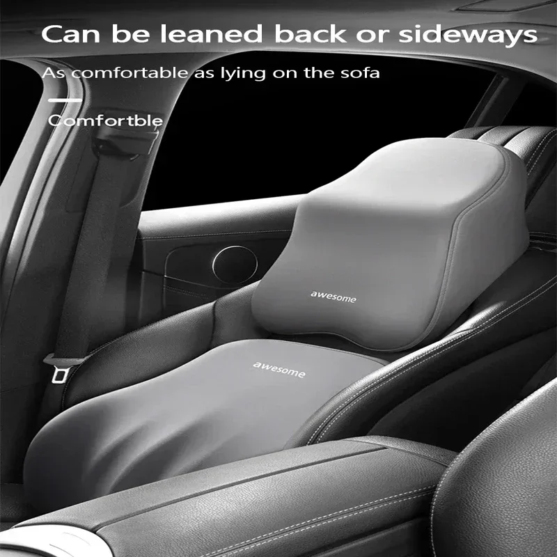 Car Lumbar Back Support Headrest Neck Pillow Memory Foam Lumbar Pillow ...