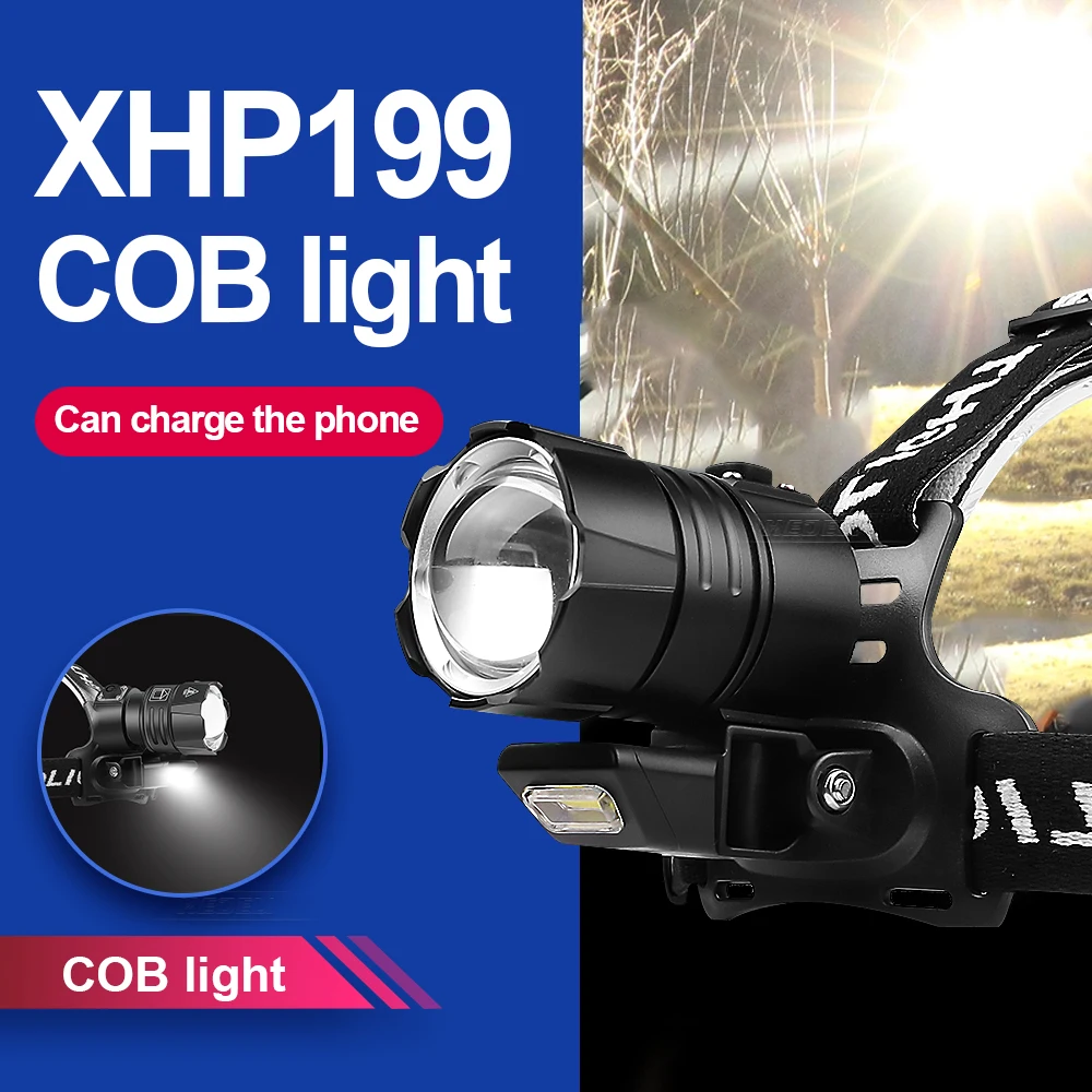 2022-Super-XHP100-Headlamp-High-Power-LED-Flashlight-Rechargeable-Torch ...