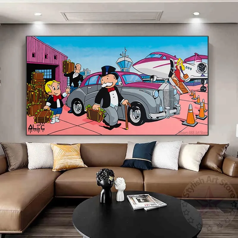 Graffiti Art Alec Monopoly Canvas Paintings Disney Cartoon Poster ...