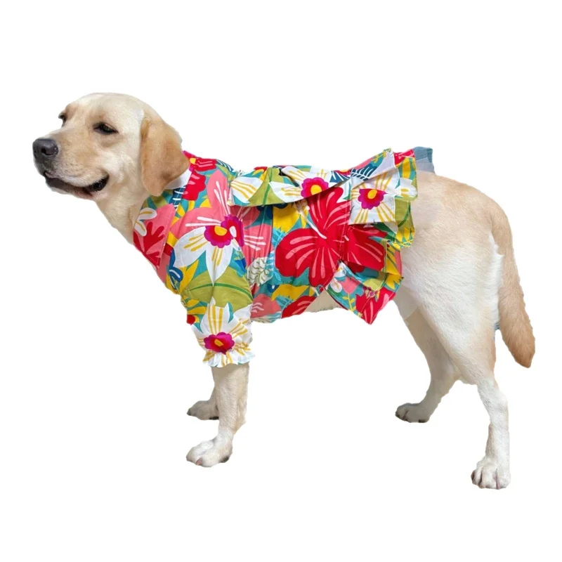 Small Medium Big Dog Dress Summer Large Dog Clothes Schnauzer Corgi ...