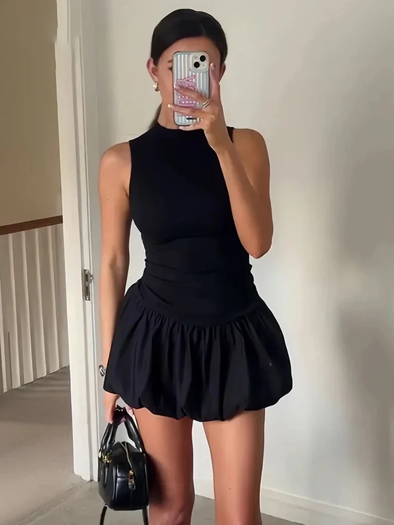 Knitted-Sleeveless-Mini-Tank-Dress-Women-Sexy-Bodycon-Backless-Ruffled ...