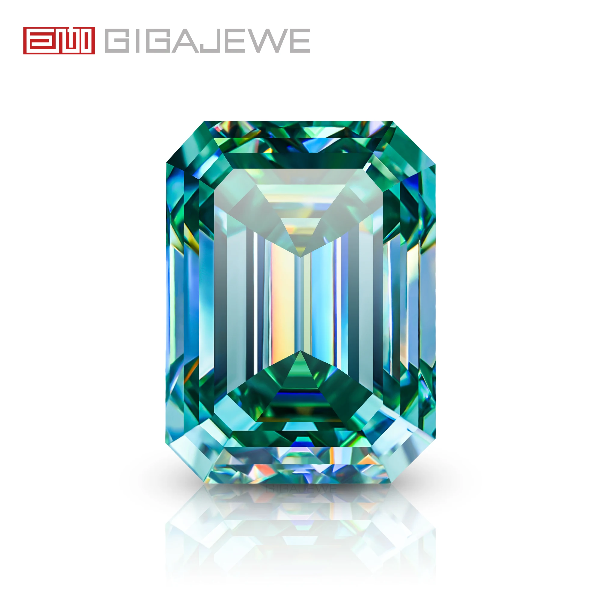 GIGAJEWE-Moissanite-Cyan-Color-Emerald-Cut-FL-VVS1-PFL-remium-Gems ...