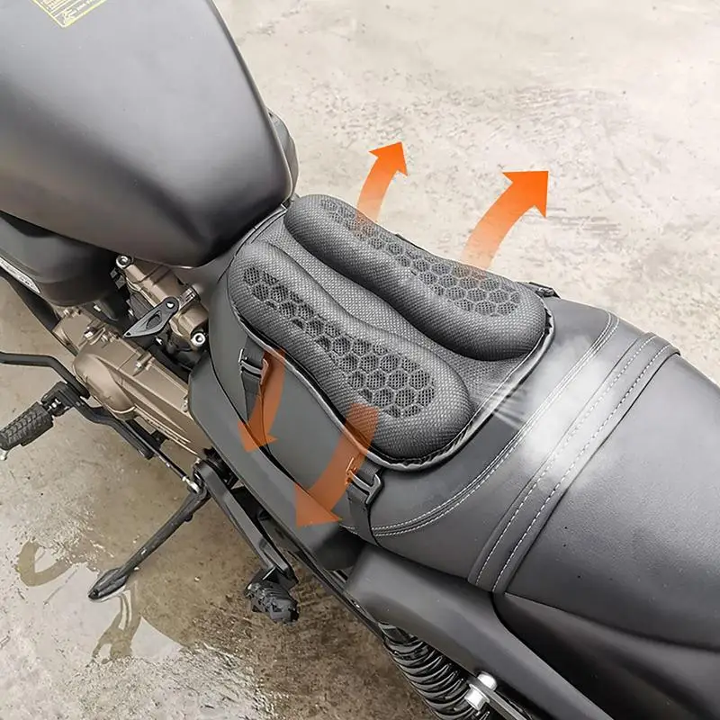 Motorcycle-Seat-Cushion-Breathable-Gel-Motorcycle-Rear-Seat-Pads-Shock ...