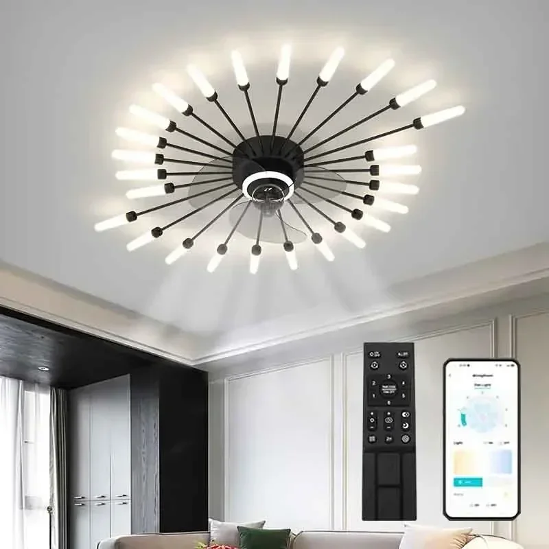 2024-Modern-Fireworks-Ceiling-Fan-Lamps-Chandeliers-for-Living-Dining ...