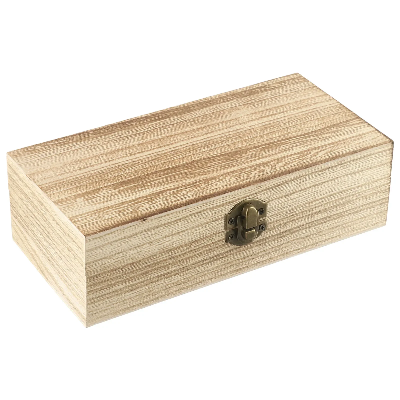 Rectangular-Wooden-Storage-Box-Retro-Jewelry-Box-Plain-Wood-With-Lid ...